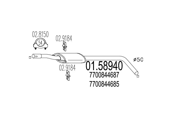 Izduvni lonac Renault Megane 95-06, (srednji)