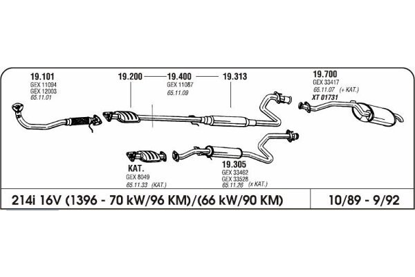 Izduvni lonac Rover 200 1.4 GSI 89-92- (zadnji)