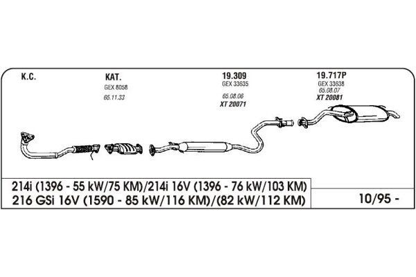 Izduvni lonac Rover 200 1.4/1.6 95- (zadnji)