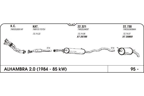 Izduvni lonac Seat Alhambra 2.0 95- (srednji)
