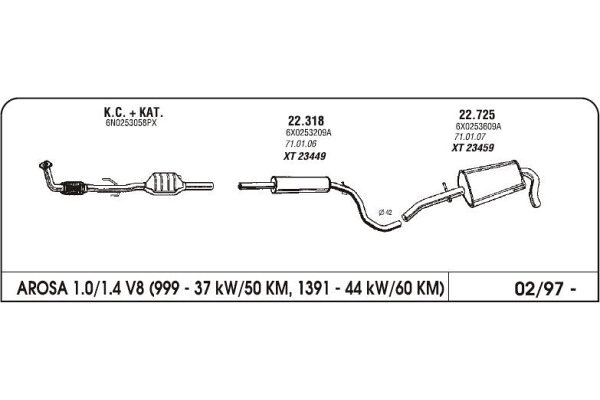 Izduvni lonac Seat Arosa 1.0/1.4 97- (zadnji)