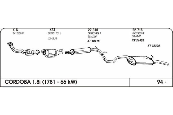 Izduvni lonac Seat Cordoba 1.8/1.9 TD 94- (zadnji)