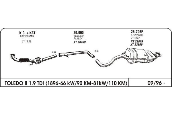 Izduvni lonac Seat Toledo II 2.3-1.9 98- (zadnji)