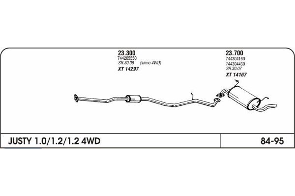 Izduvni lonac Subaru Justy 84-95 (zadnji)