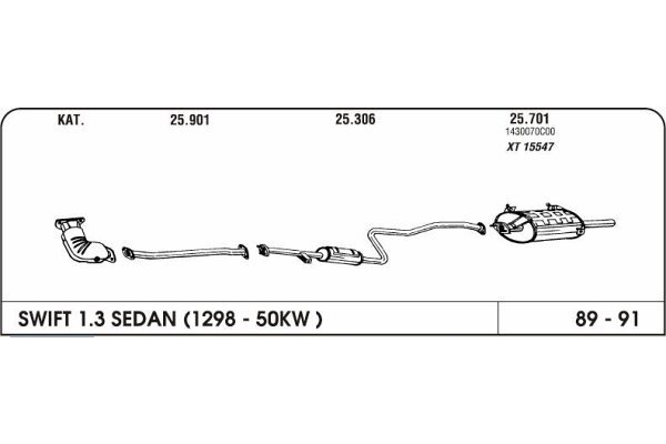 Izduvni lonac Suzuki Swift Sedan 1.3 89- (zadnji)