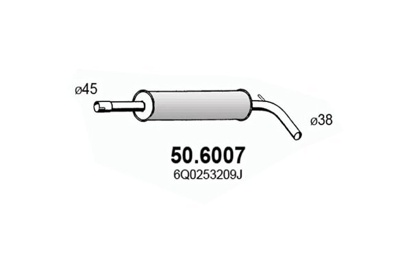 Izduvni lonac Škoda Fabia 99-07 1.2, (srednji)