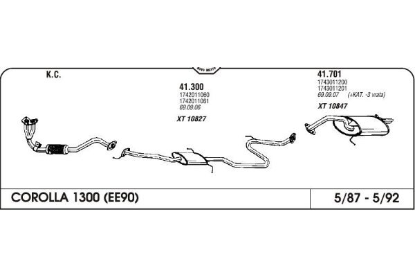 Izduvni lonac Toyota Corolla 1.3 87-92 (zadnji)