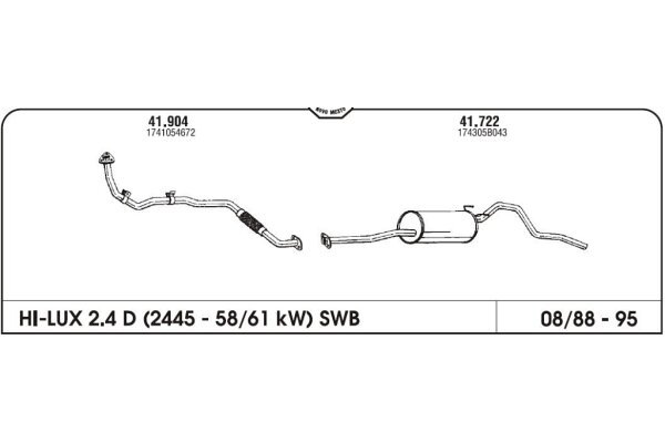 Izduvni lonac Toyota Hi-lux 2.4 D 88- (zadnji)