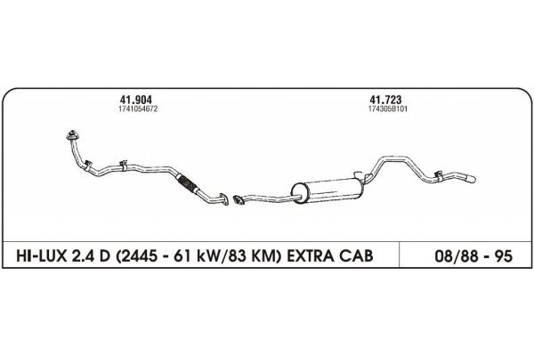 Izduvni lonac Toyota Hi-lux 2.4 D 88-95 (zadnji)