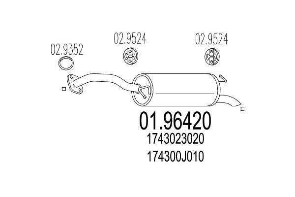 Izduvni lonac Toyota Yaris 99-05 1.0 16V / 1.3, (zadnji)