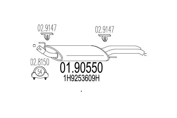 Izduvni lonac Volkswagen Golf (III) 94-99 1.9 SDI / 1.9 TDI, (zadnji)