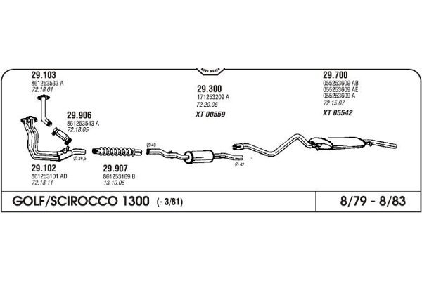 Izduvni lonac Volkswagen Golf I JGL 1.3 76-83 (zadnji)