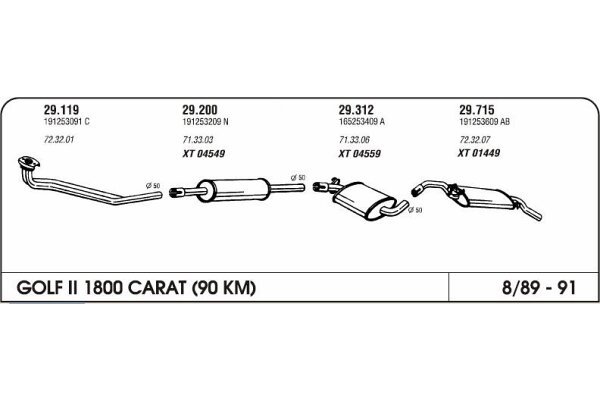 Izduvni lonac Volkswagen Golf II 1.8 89- (zadnji)