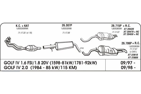 Izduvni lonac Volkswagen Golf IV 1.9TDi/2.3 V5 97- (zadnji)