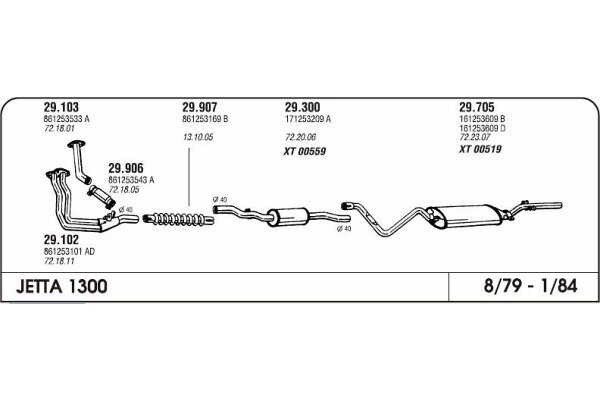 Izduvni lonac Volkswagen Jetta I JGL 1.3 (zadnji)