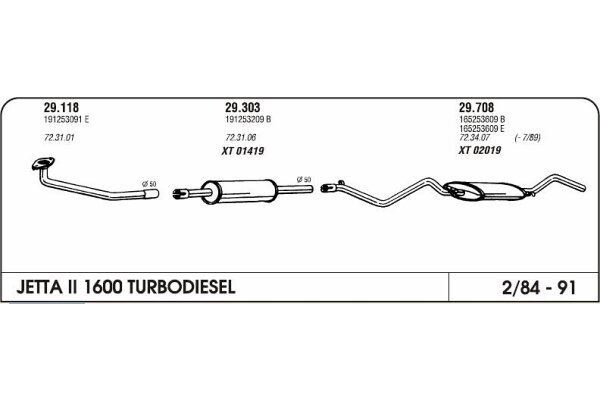 Izduvni lonac Volkswagen Jetta II 1.6D/TD JXD 84-91 (zadnji)