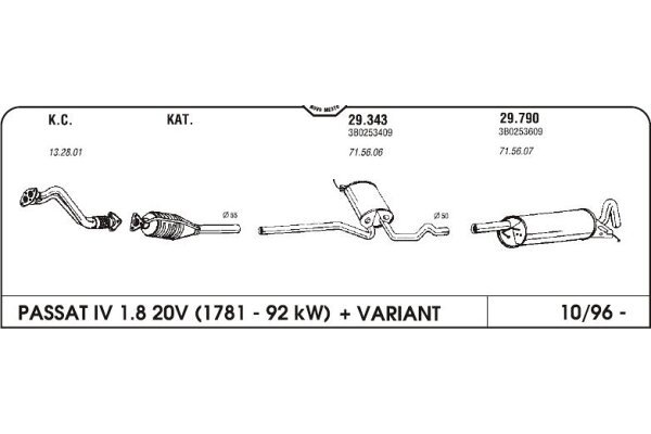 Izduvni lonac Volkswagen Passat IV 1.6 96- (zadnji)
