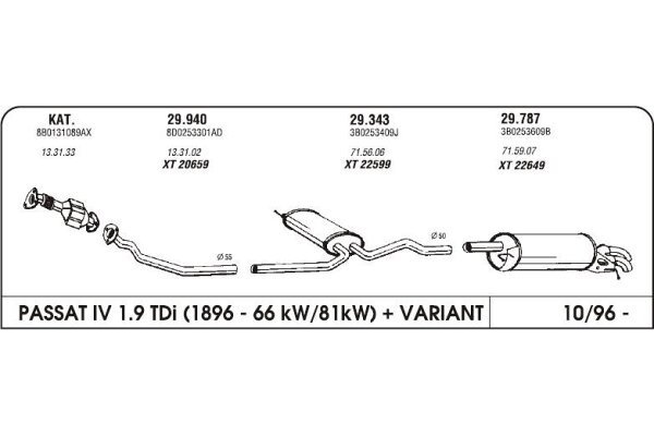 Izduvni lonac Volkswagen Passat IV Kar. 1.9 TDI 96- (zadnji)