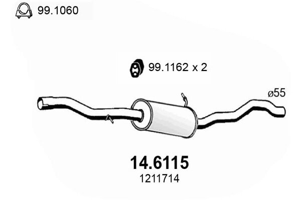 Izduvni lonac Volkswagen Sharan 00-10, (srednji)