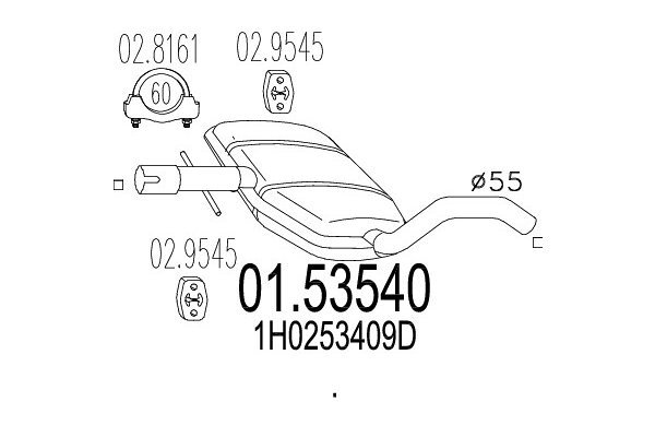 Izduvni lonac Volkswagen Vento 92-98, (srednji)