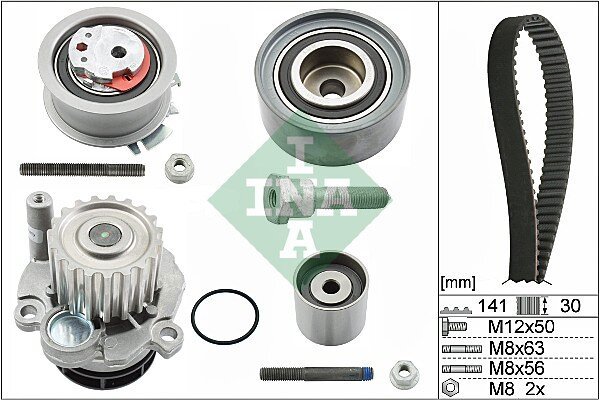 Komplet zupčastog remena (+ vodena pumpa) 530046330 - Audi A3 03-12