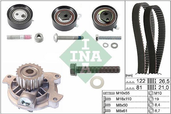 Komplet zupčastog remena (+vodena pumpa) 530048430 - Volkswagen LT 96-06