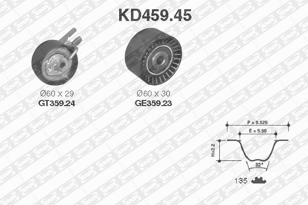 Komplet zupčastog remena KD459.45 - Suzuki Liana 01-07