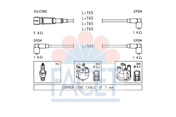 Komplet kablova za paljenje svečica Volkswagen Caddy 79-92