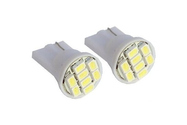 LED sijalice T10, 12V, 8xSMD, bela, 2 komada