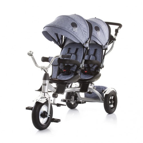 Tricikl za blizance Tandem grey