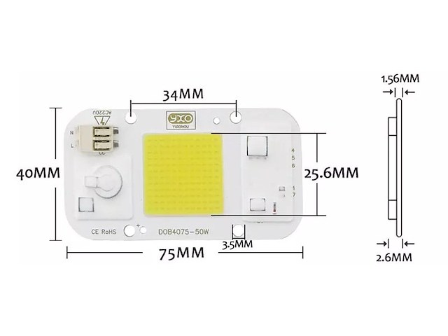 Led dioda Chip Cob 20w 220v Bez Lemljenja NOVO