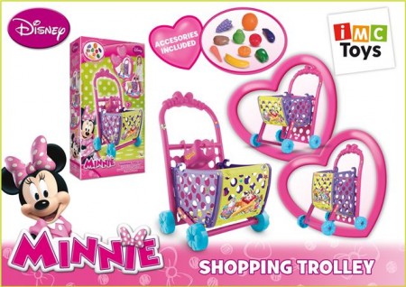 Kupovanje je tako zabavno uz Minnie kolica za kupovinu! Imaju 3 pozicije tako da se mogu gurati kao kolica u marketui ili vući iza sebe kao