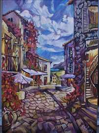 "Stara ulica" slika, ulje na platnu