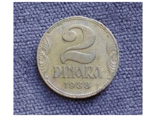 2 dinara 1938-mala kruna.