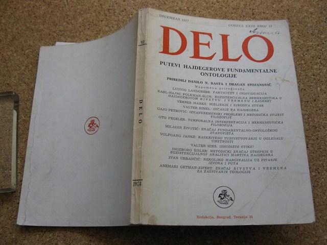 DELO,1977, broj 12, Putevi Hajdegerove fundamentalne...