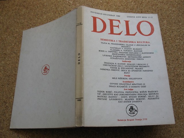 DELO,1980, broj  11-12, Semiotika i tradicijska kultura