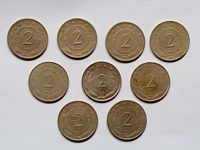 Lot 2 Dinara 1971,72,73,,76,77,78,79,80,81 SFRJ