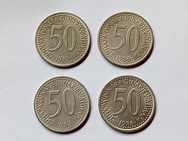 Lot 50 Dinara 1985,1986,1987,1988.godine --- SFRJ ---