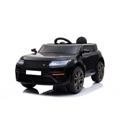 Auto na akumulator Land Rover 1 sa kožnim sedištem i mekim gumama Crni
