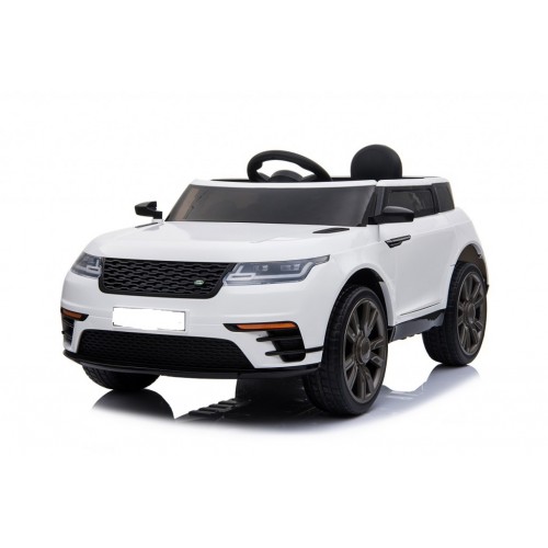 Auto na akumulator Land Rover 1 sa kožnim sedištem i mekim gumama Beli