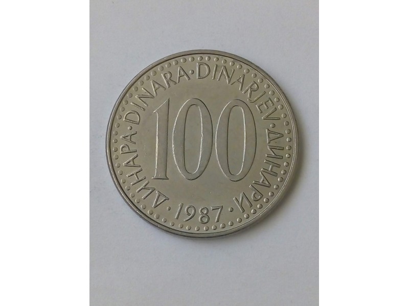 100 Dinara 1987.godine --- SFRJ ---