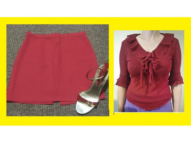 Crvena platnena suknja XS/S + bluza