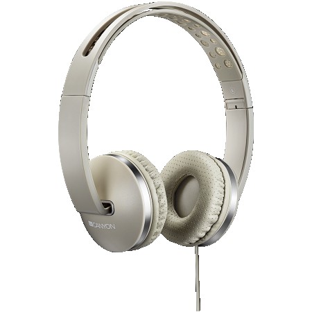 CANYON Stereo headphone with microphone and switch of answerend phone call, cable 1.2M, Beige (CNS-CHP4BE)