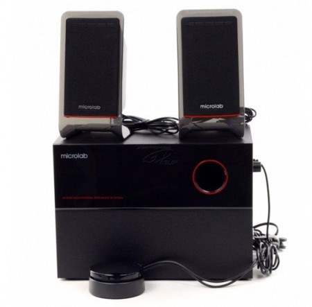 Microlab M-200 Aktivni drveni zvucnici 2.1 40W RMS(16W, 2x12W) kabl-daljinski, 3.5mm