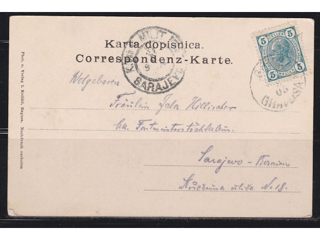 Hrvatska Dubrovnik 1905 Kuk razglednica Dubrovnik-Saraj