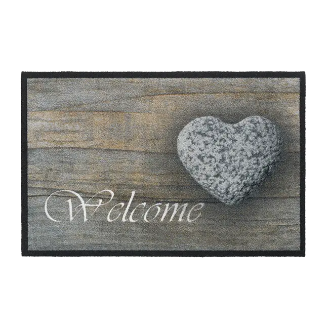 OTIRAČ WELCOME STONE HEART 50X75cm GUMA PO OBODU