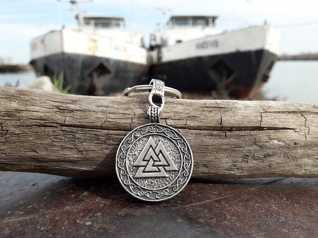 Valknut vikinski simbol privezak,valknut trouglovi rune