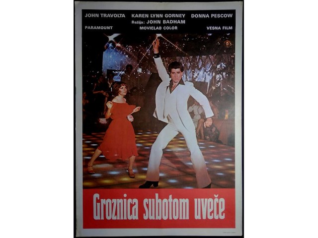 GROZNICA SUBOTOM UVECE (1977) Travolta PLAKAT