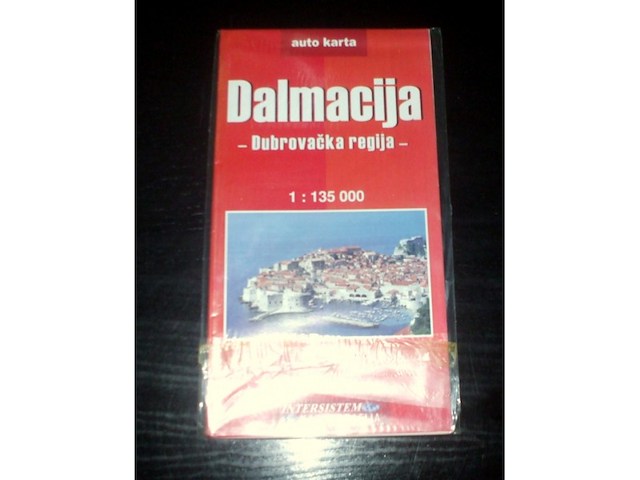 Auto karta Dalmacija-Dubrovačka regija, srp.-engl.,nova