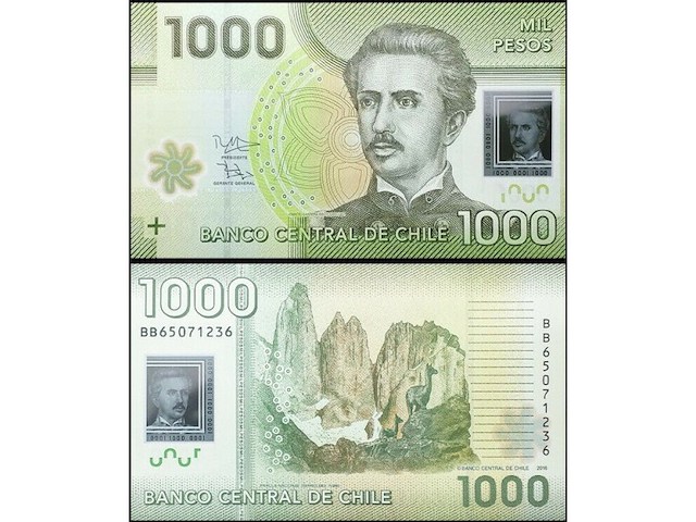 Chile 1000 Pesos 2016. UNC Polymer.